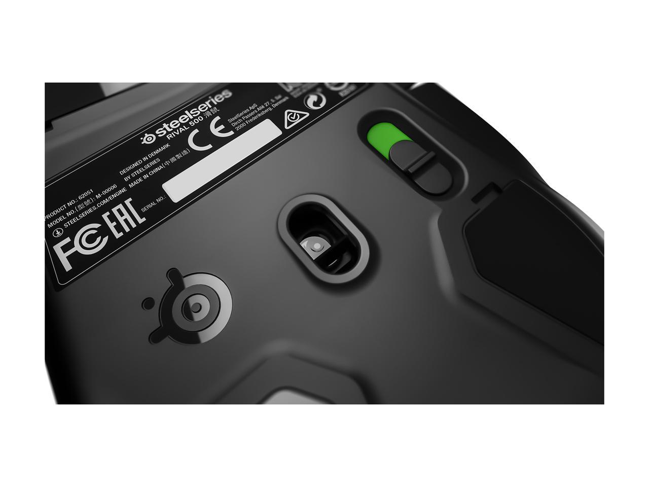 SteelSeries Rival 500 MOBA/MMO Gaming Mouse, 15 buttons, Tactile Alerts ...