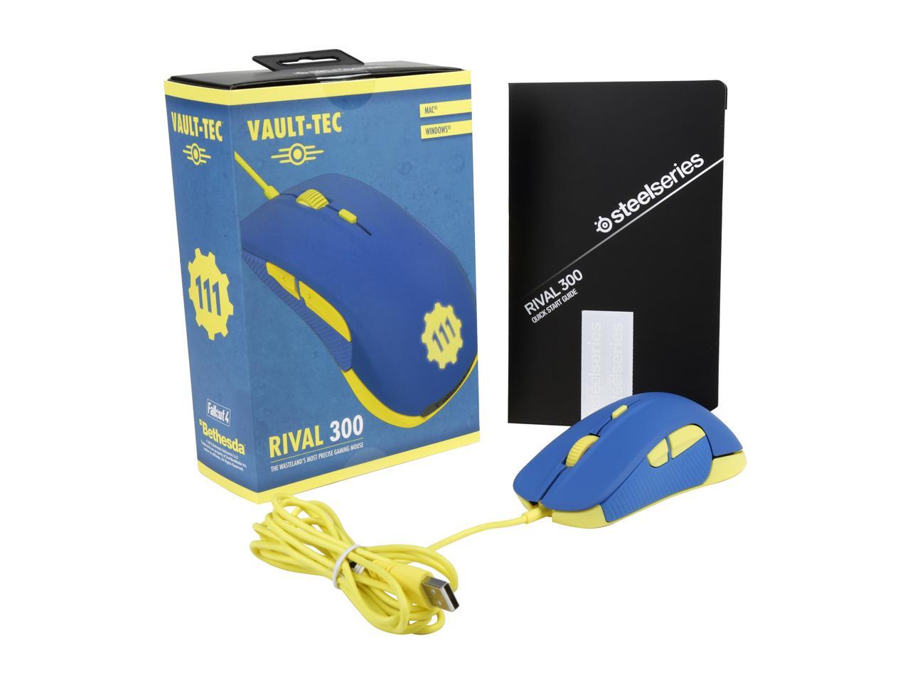 SteelSeries Rival 300 Fallout 4 Edition 62352 Blue Wired Optical Gaming ...
