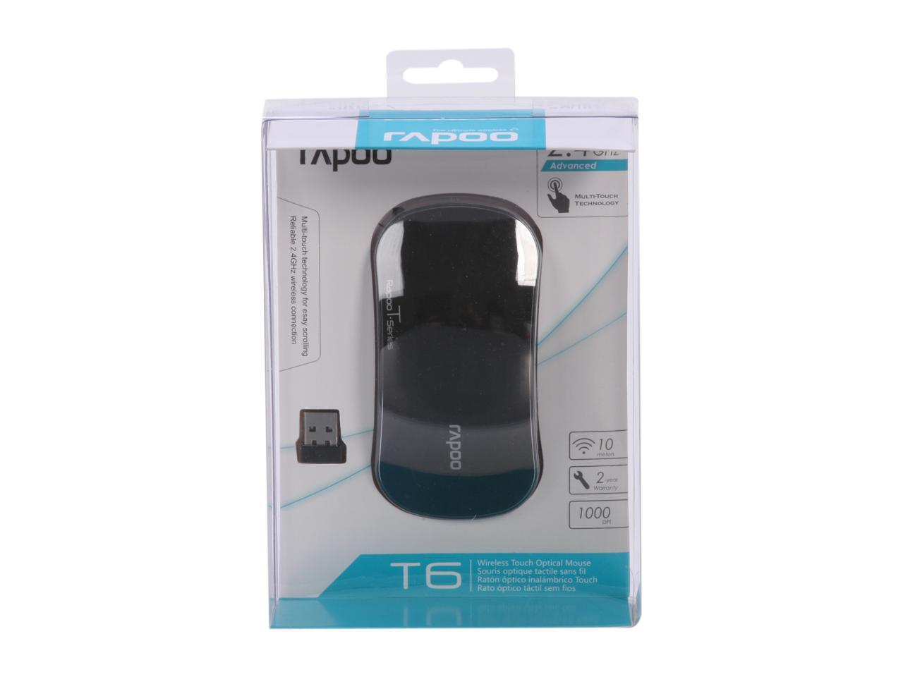Rapoo T6 Black RF Wireless Optical Mouse - Newegg.com