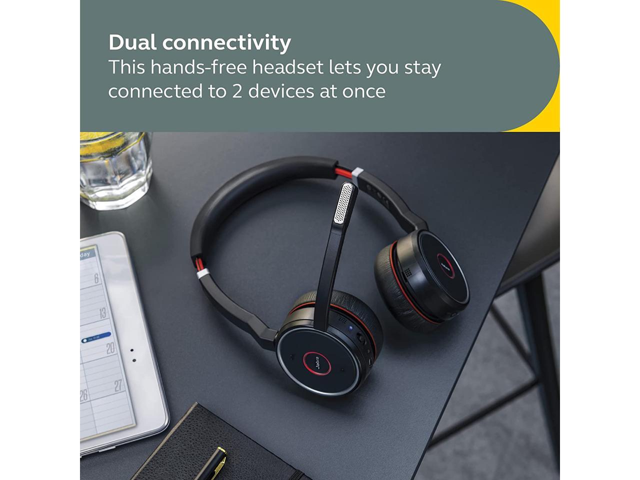 Jabra Evolve 75 SE, Link380a UC Stereo, SME- Bluetooth Headset with ...