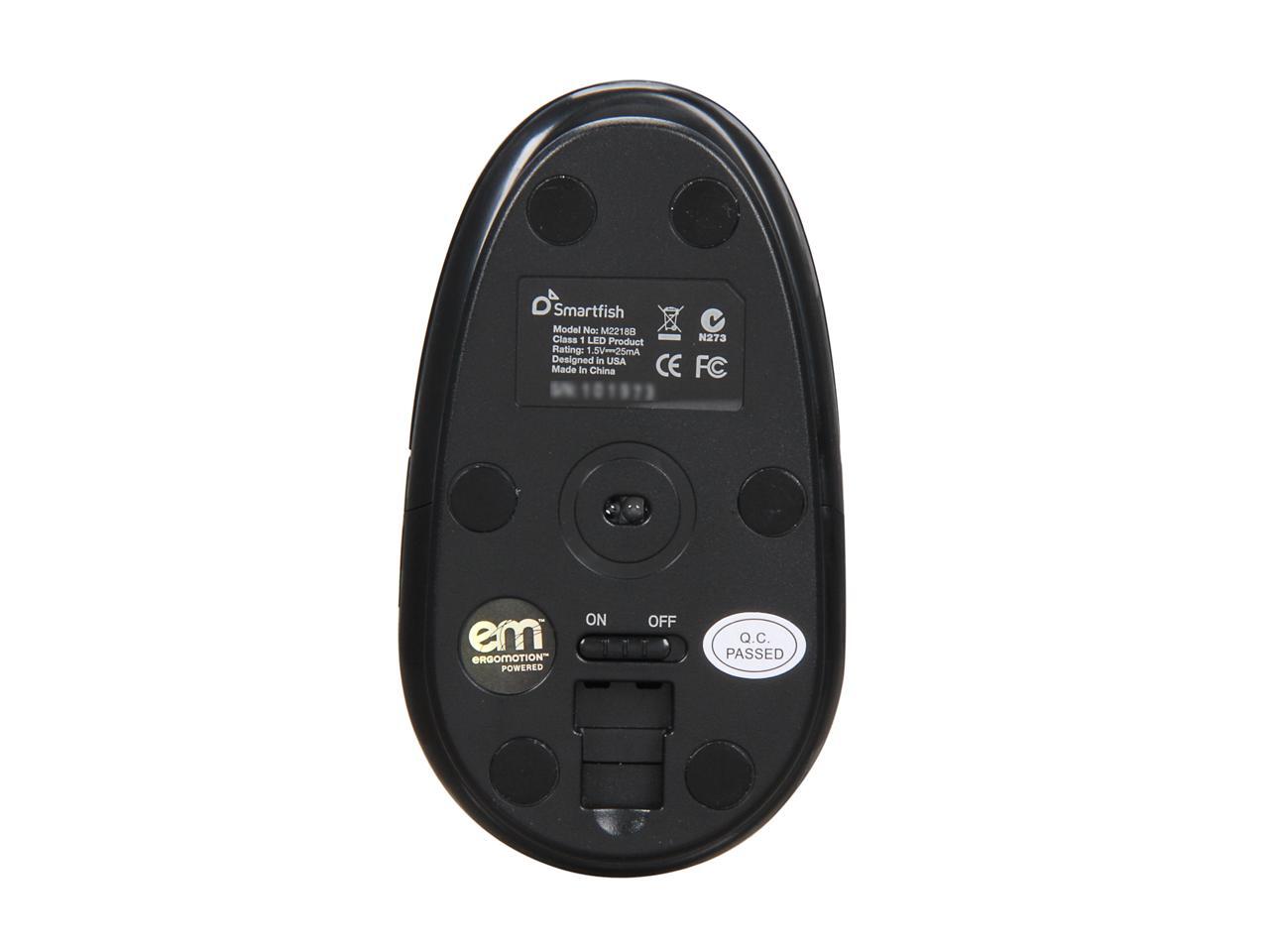 Smartfish M2218B Black RF Wireless Laser Mini Mouse w/ Anti-Gravity ...
