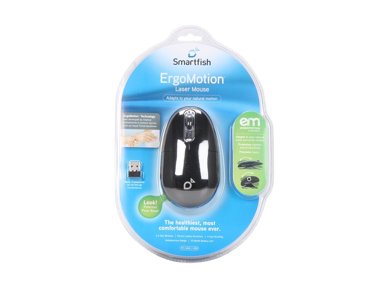 Smartfish M2218B Black RF Wireless Laser Mini Mouse w/ Anti-Gravity ...