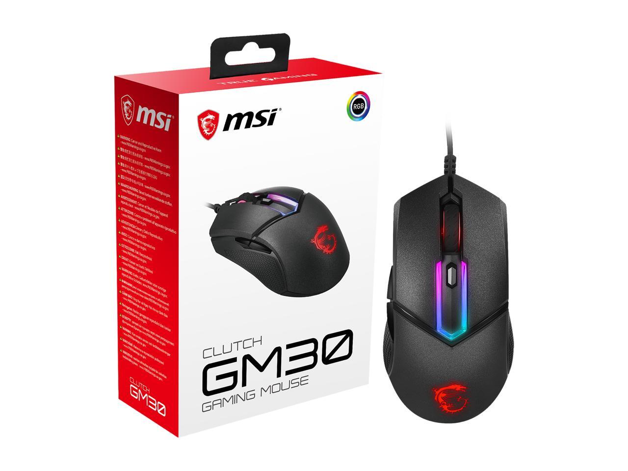 MSI Clutch GM30 Gaming Mouse, 6200 DPI, 20M Omron Switches, Optical ...