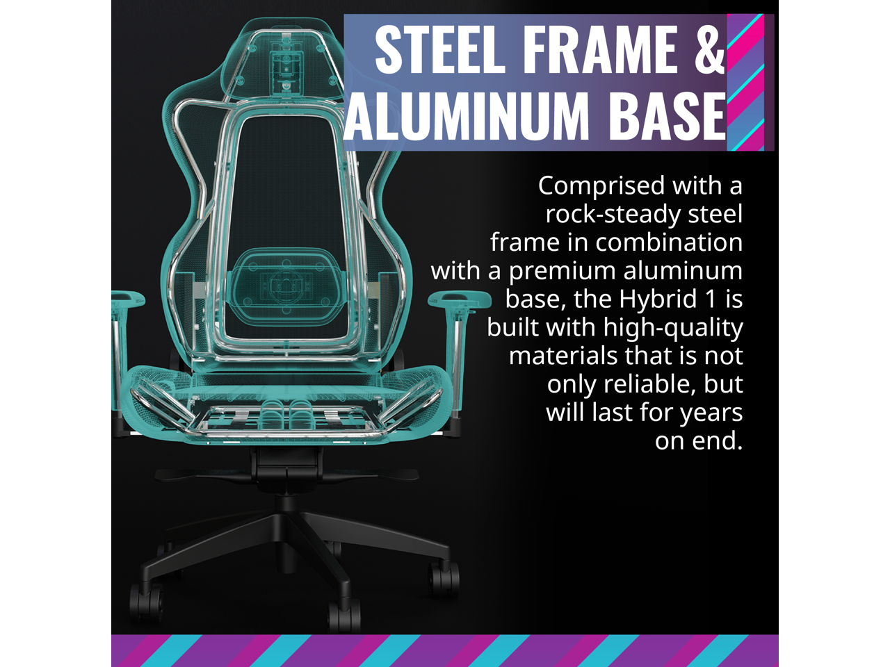 Cooler Master Hybrid 1 Ergonomic Gaming Chair, MuscleFlex Mesh, Airflow ...