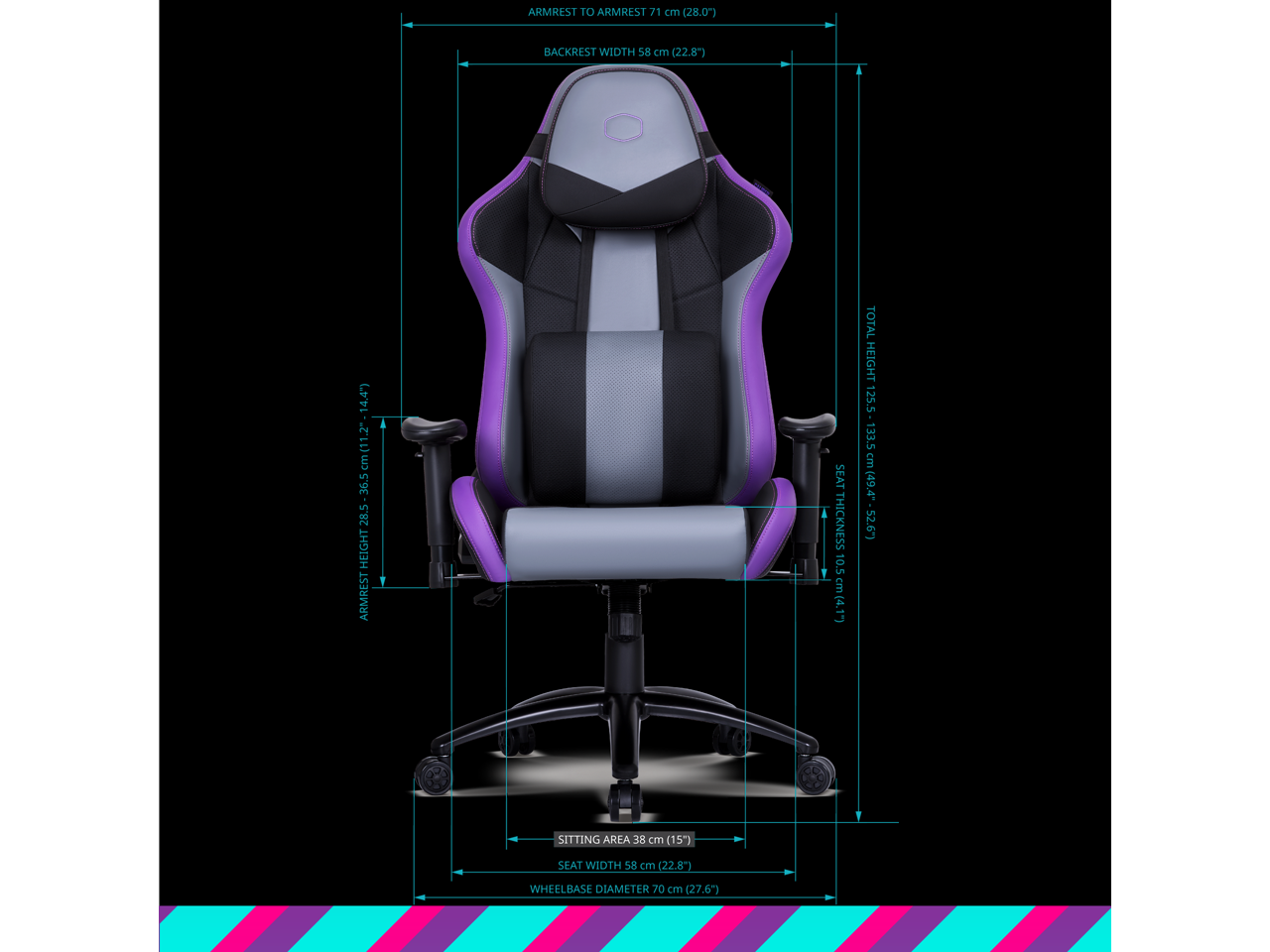 Cooler Master Caliber R3 Gaming Chair Black Ergonomic 360° Swivel, 180 ...