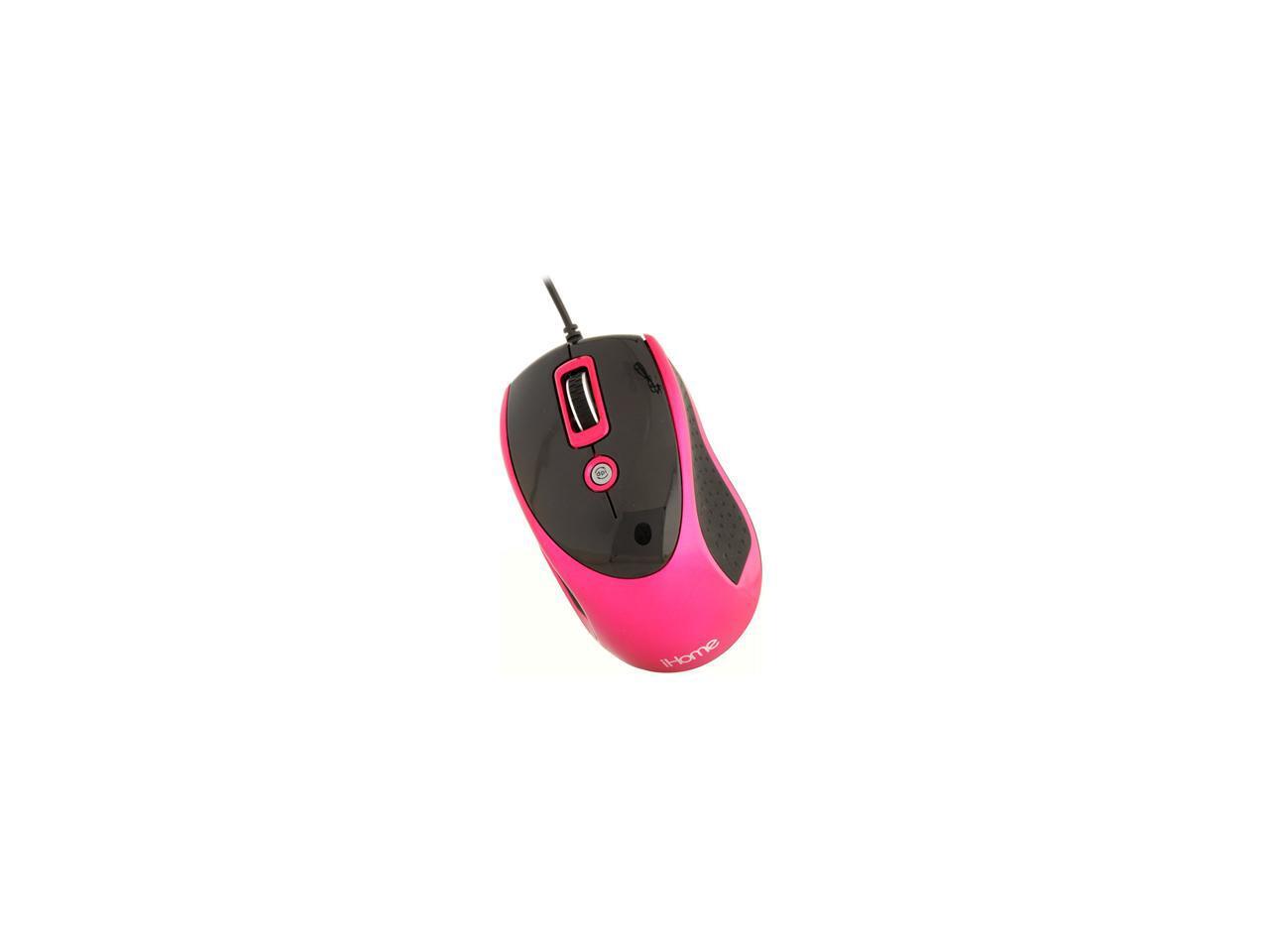 iHome IH-M806OM Magenta Pink Wired Optical Mouse - Newegg.com