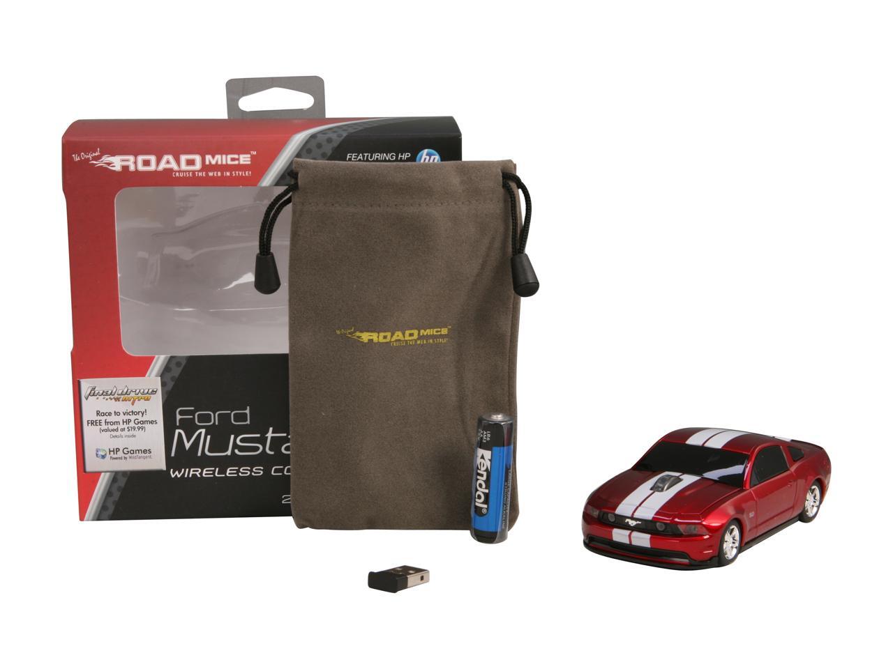 Road Mice Ford Mustang HP-11FDMGRXW Red/White RF Wireless Optical Mouse ...