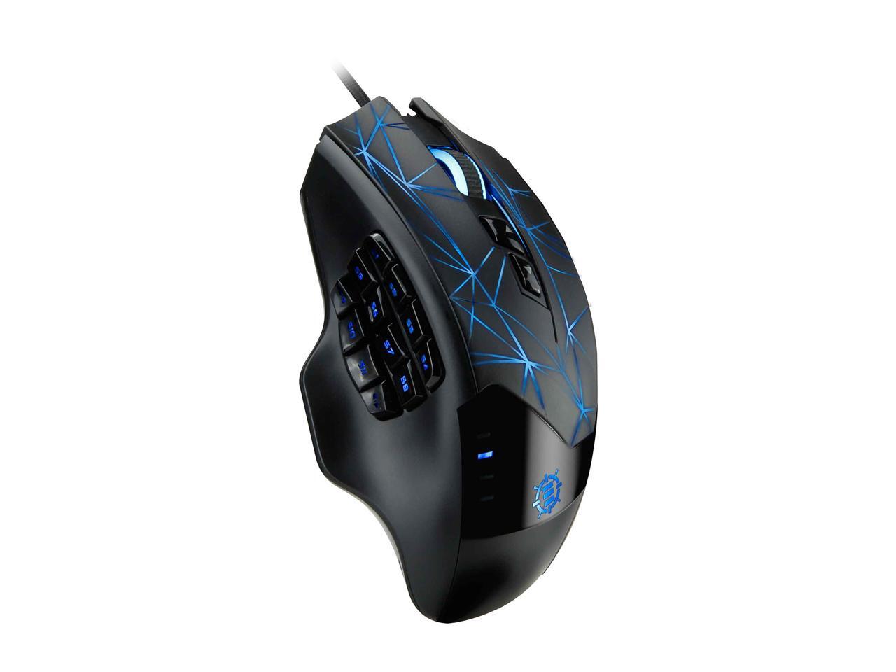 ENHANCE Theorem MOBA Gaming Mouse - 12 Programmable Buttons for MMO ...
