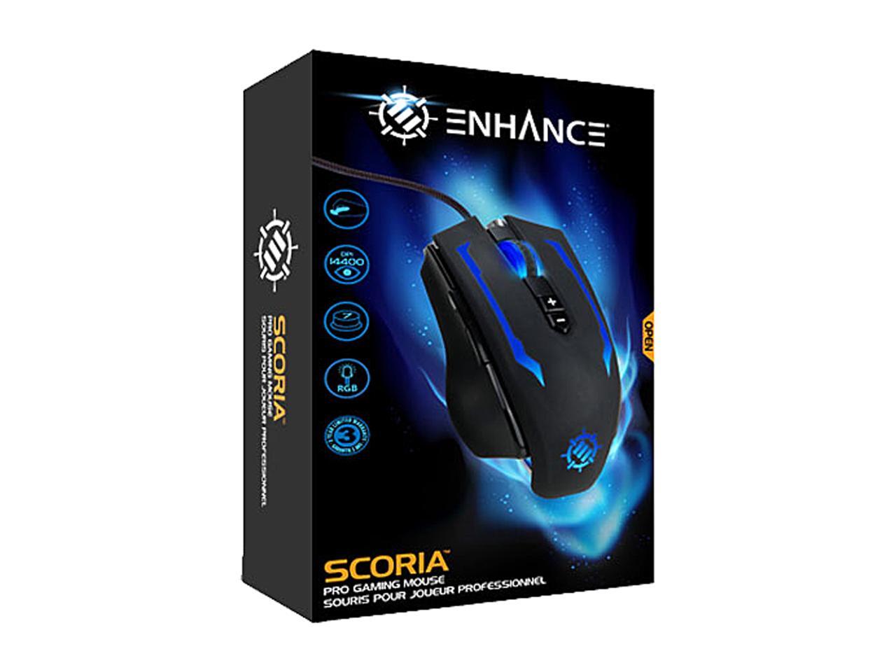 ENHANCE Scoria Tournament Gaming Mouse - RGB LED, 7 Programmable ...