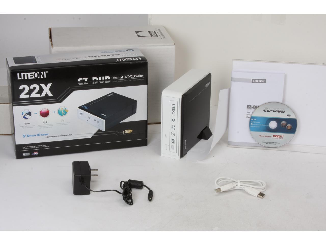 LITE-ON USB External CD/DVD Writer Model eZAU422-08 LightScribe Support ...