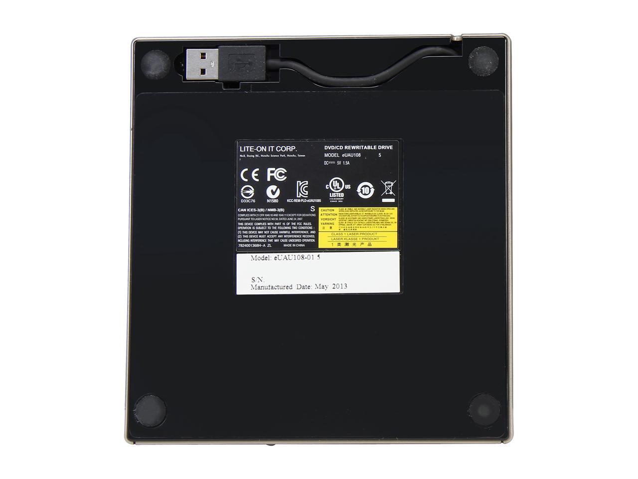 LITE-ON USB 2.0 External CD/DVD Writer Model eUAU108 - Newegg.com