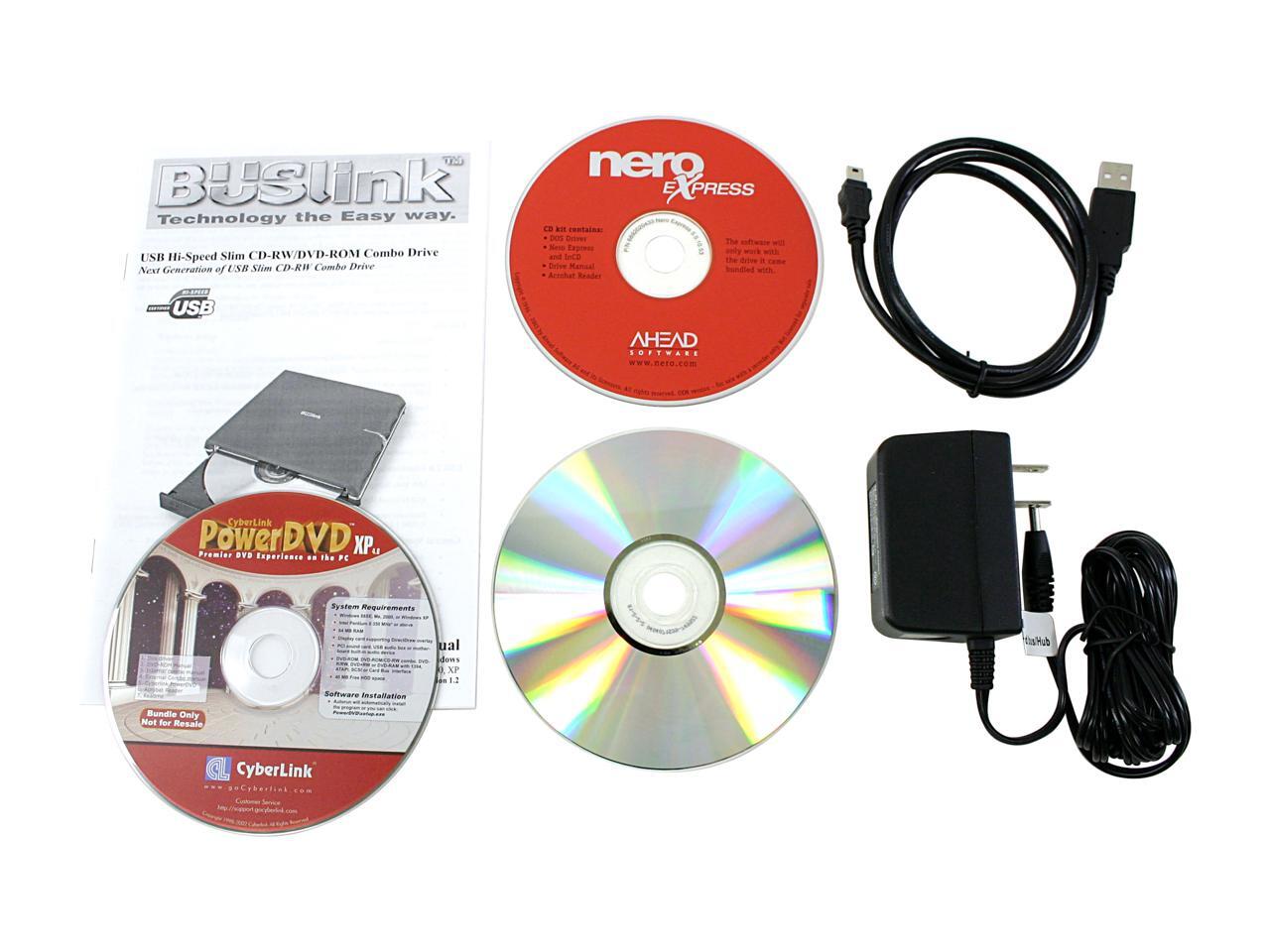 BUSlink USB 2.0 External Slim Combo Drive Model D-RWD8-U2 - Newegg.com