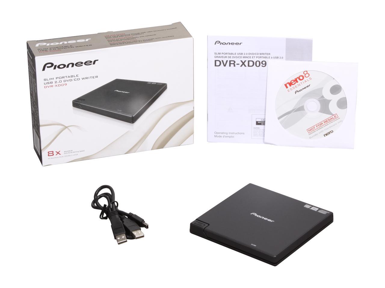 Pioneer USB 2.0 Slim Portable DVD/CD Writer Model DVR-XD09 - Newegg.com
