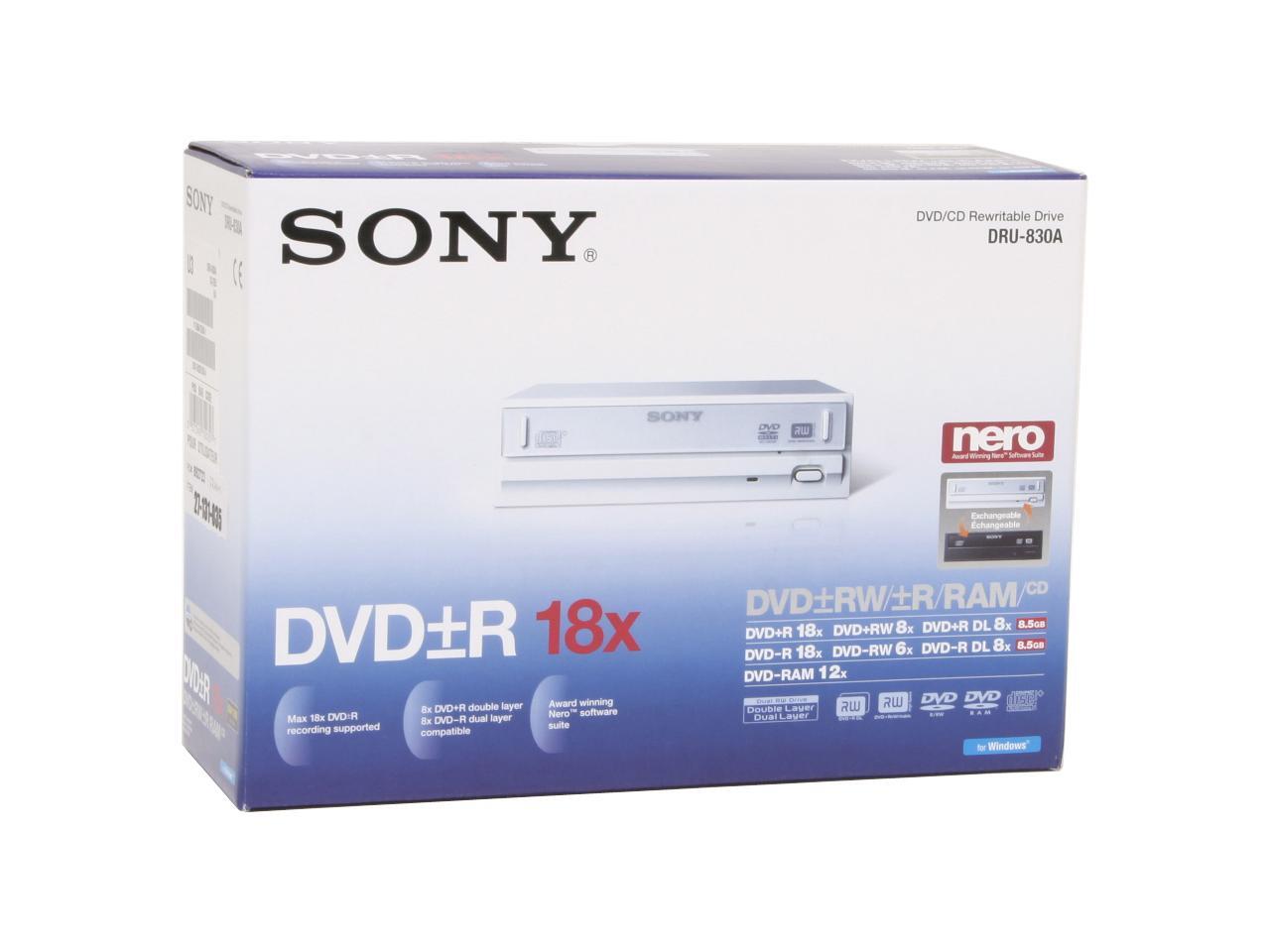 Open Box: SONY 18X DVD±R DVD Burner With 12X DVD-RAM Write White E-IDE ...