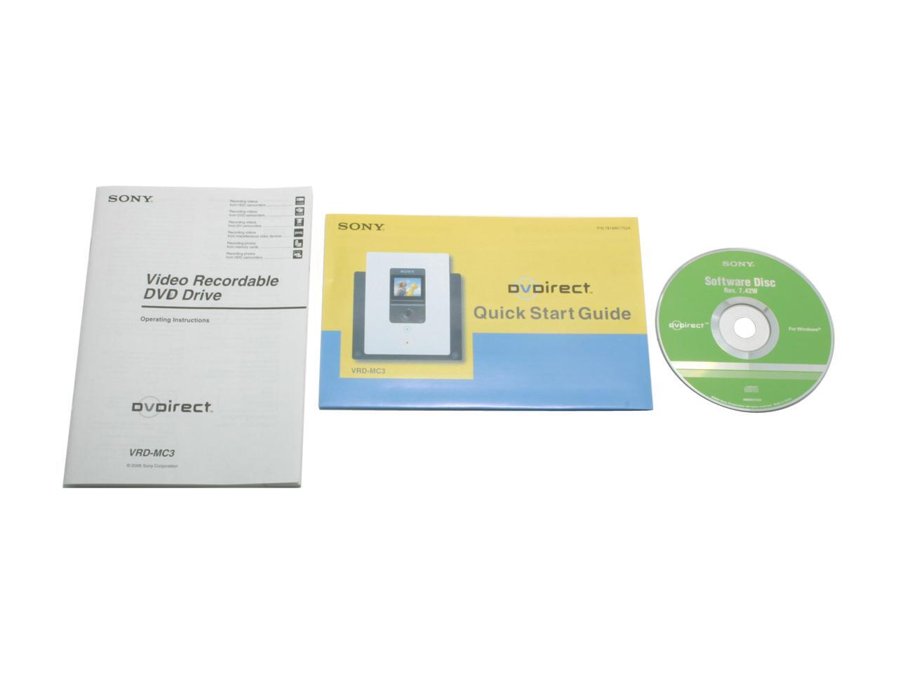 SONY USB 2.0 DVDirect DVD Recorder - No PC needed Model VRD-MC3 ...