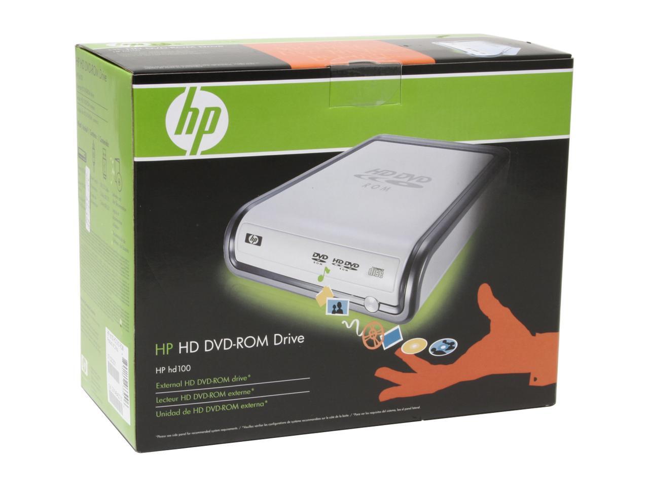 HP 2.4X HD DVD-ROM, 5X DVD-ROM, 14X CD-ROM USB 2.0 External HD DVD-ROM ...