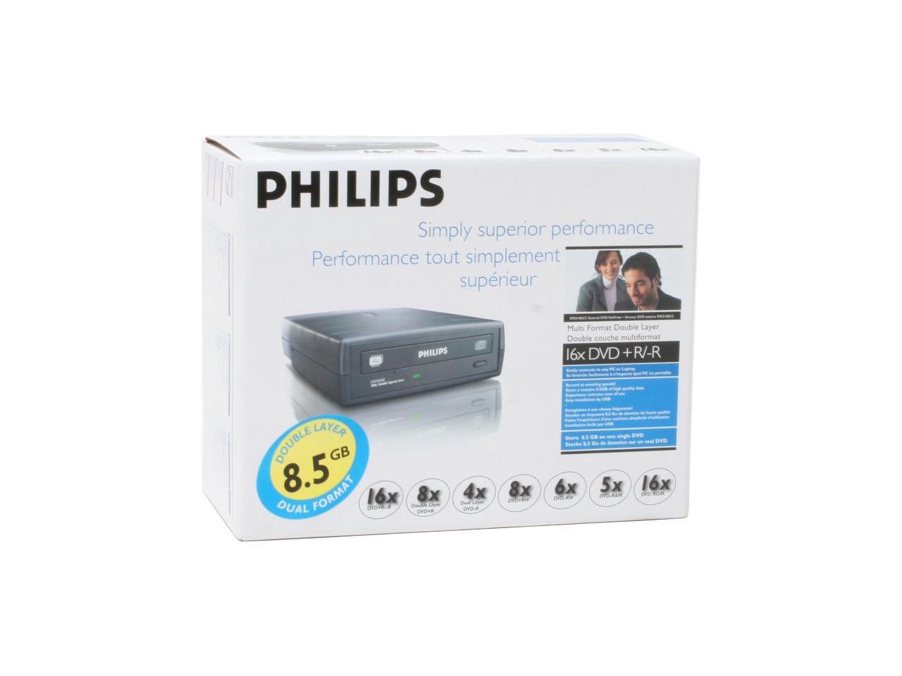 PHILIPS Black 16X DVD+R 8X DVD+RW 8X DVD+R DL 16X DVD-R 6X DVD-RW 5X ...