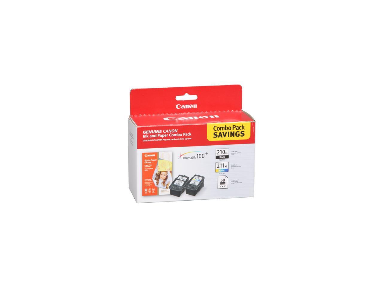 Canon PG-210 XL/CL-211 XL High Yield Ink Cartridge - Combo Pack - Black ...