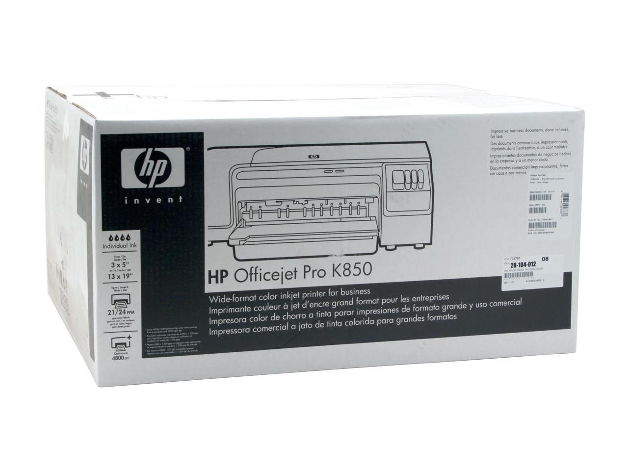 HP Officejet Pro K850 LPT / USB Thermal Inkjet Personal Color Printer ...