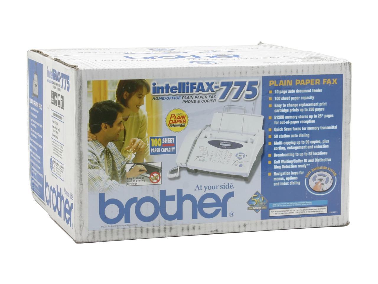 brother IntelliFax-775 Fax Copier PH 512 10 Page ADF Dial w/Caller ID ...