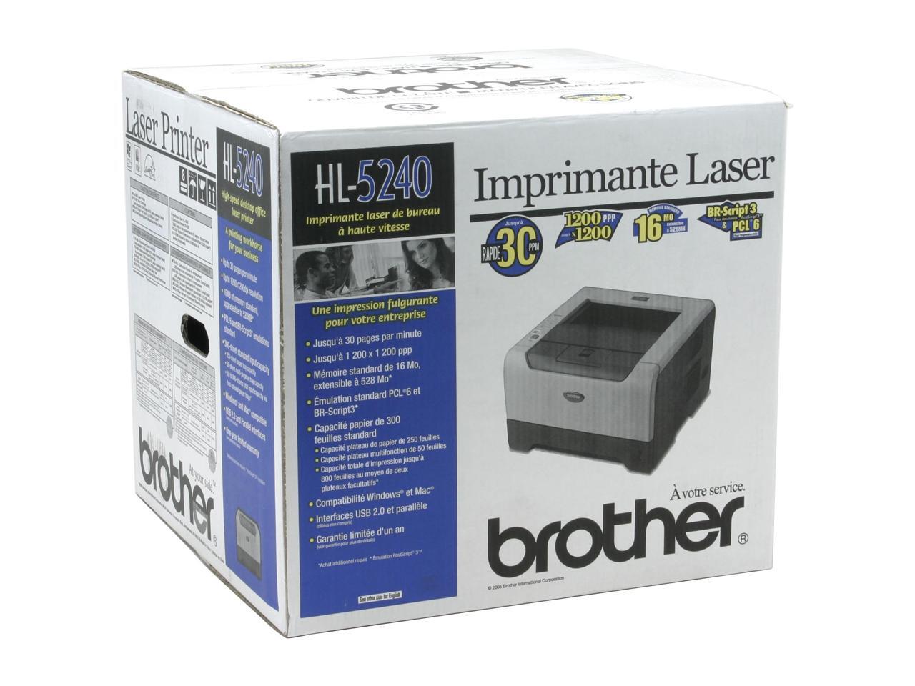 Used - Good: Brother HL Series HL-5240 Personal Monochrome LPT / USB ...