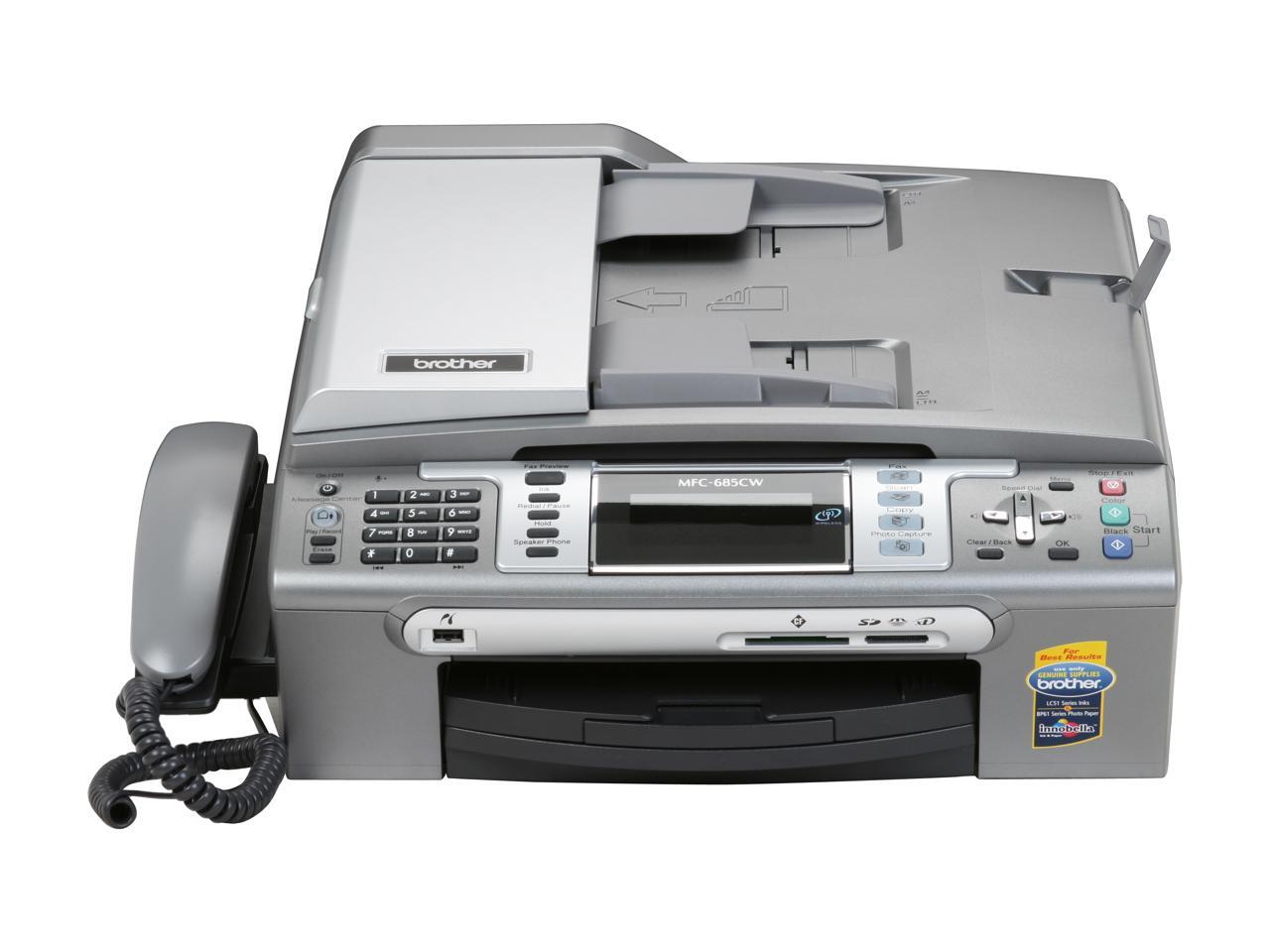 Brother MFC series MFC-685CW Up to 30 ppm Wireless InkJet MFC / All-In-One Color Printer ...