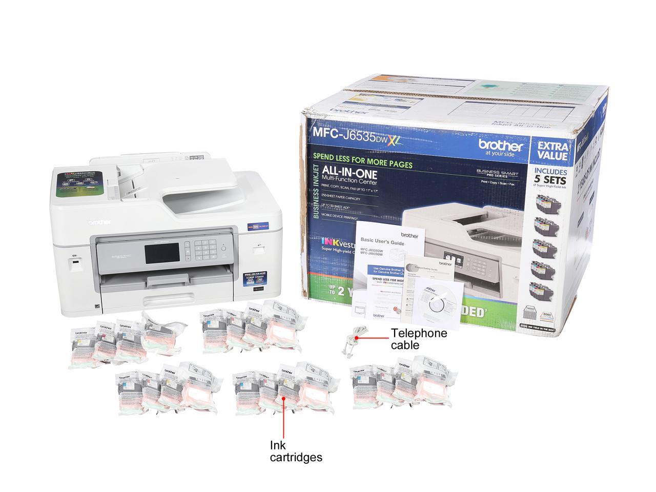 Brother MFC-J6535DW XL Multifunction Inkjet Printer, Duplex 4800 DPI x ...