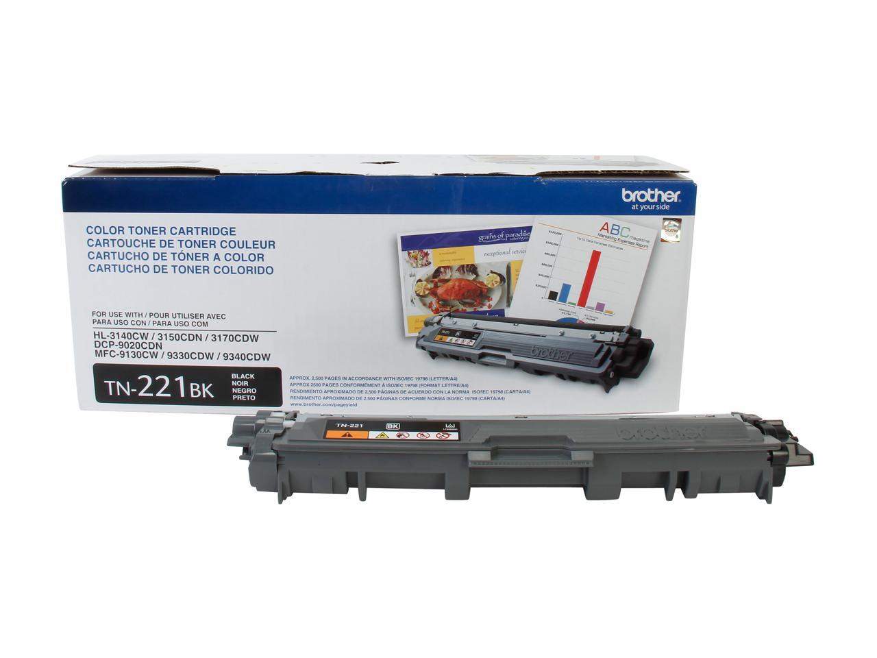 Brother TN221BK Toner Cartridge - 2 Pack - Black - Newegg.com