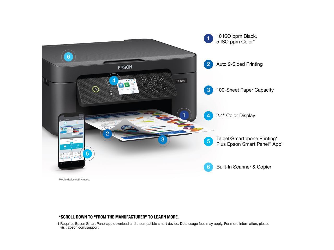 Epson Expression Home XP-4200 Wireless Color All-in-One Printer ...