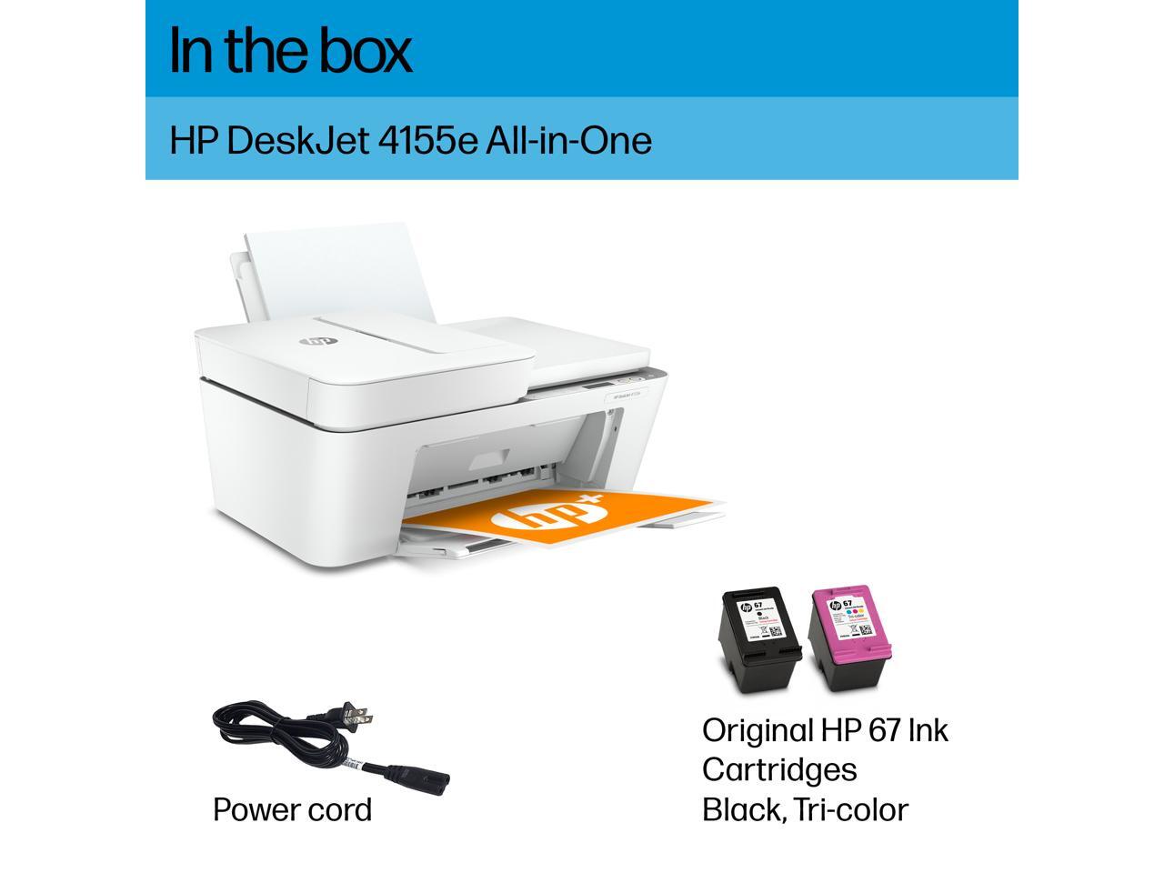 HP DeskJet 4155e All-in-One Wireless Color Printer, with Bonus 3 Months Free Instant Ink with ...