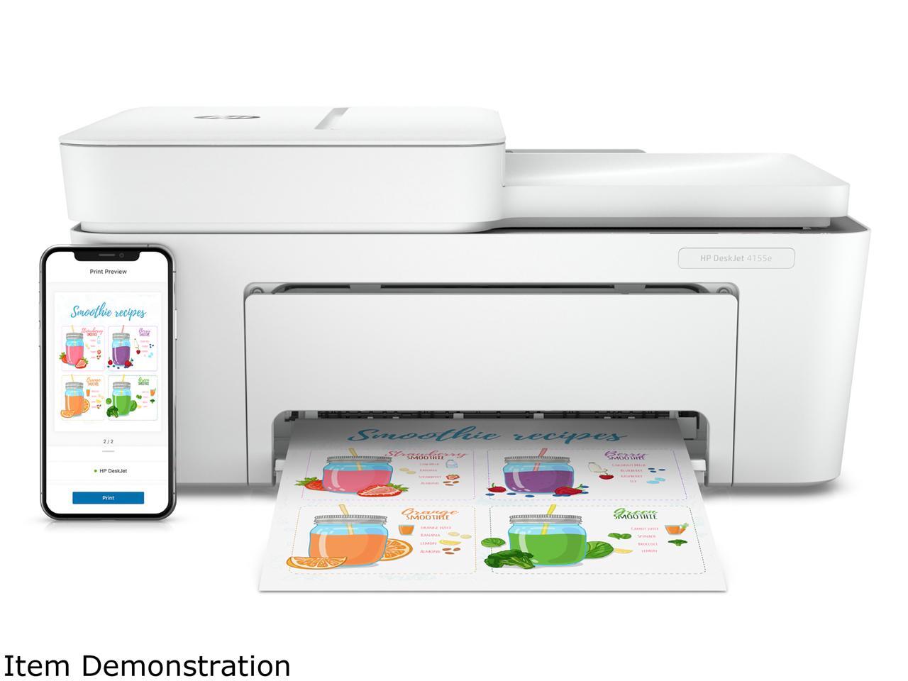 HP DeskJet 4155e All-in-One Wireless Color Printer, with bonus 6 months free Instant Ink with ...