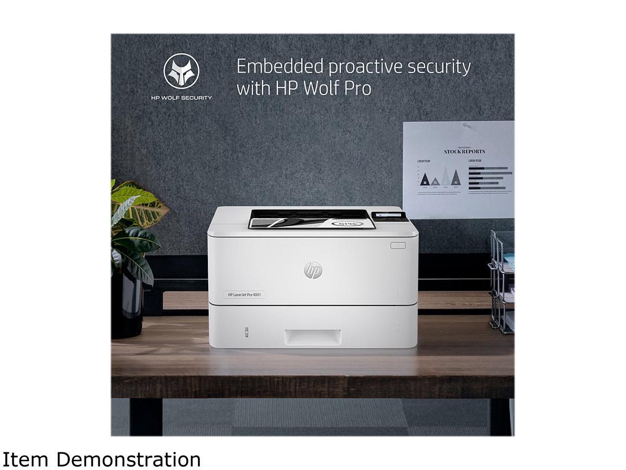 HP LaserJet Pro 4001n Black-and-White Laser Printer with 3 months of ...