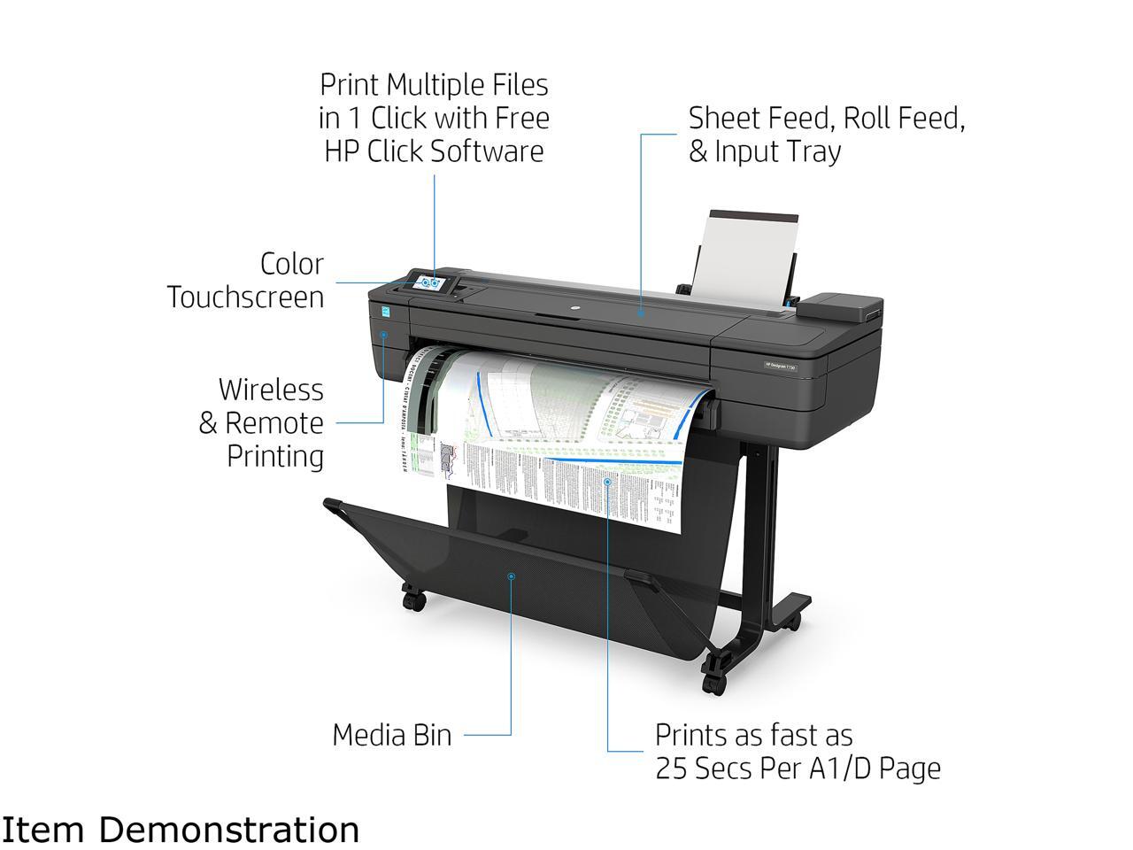 Open Box: HP Designjet T730 (F9A29A) 2400 dpi x 1200 dpi Wireless / USB ...