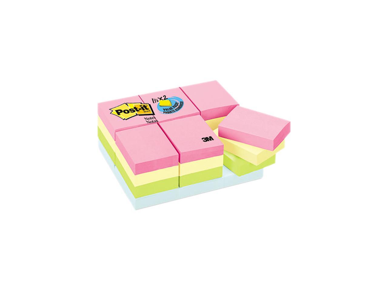 Post-it Notes 653-24APVAD Pastel Notes Value Pack, 1 1/2 x 2, Assorted ...