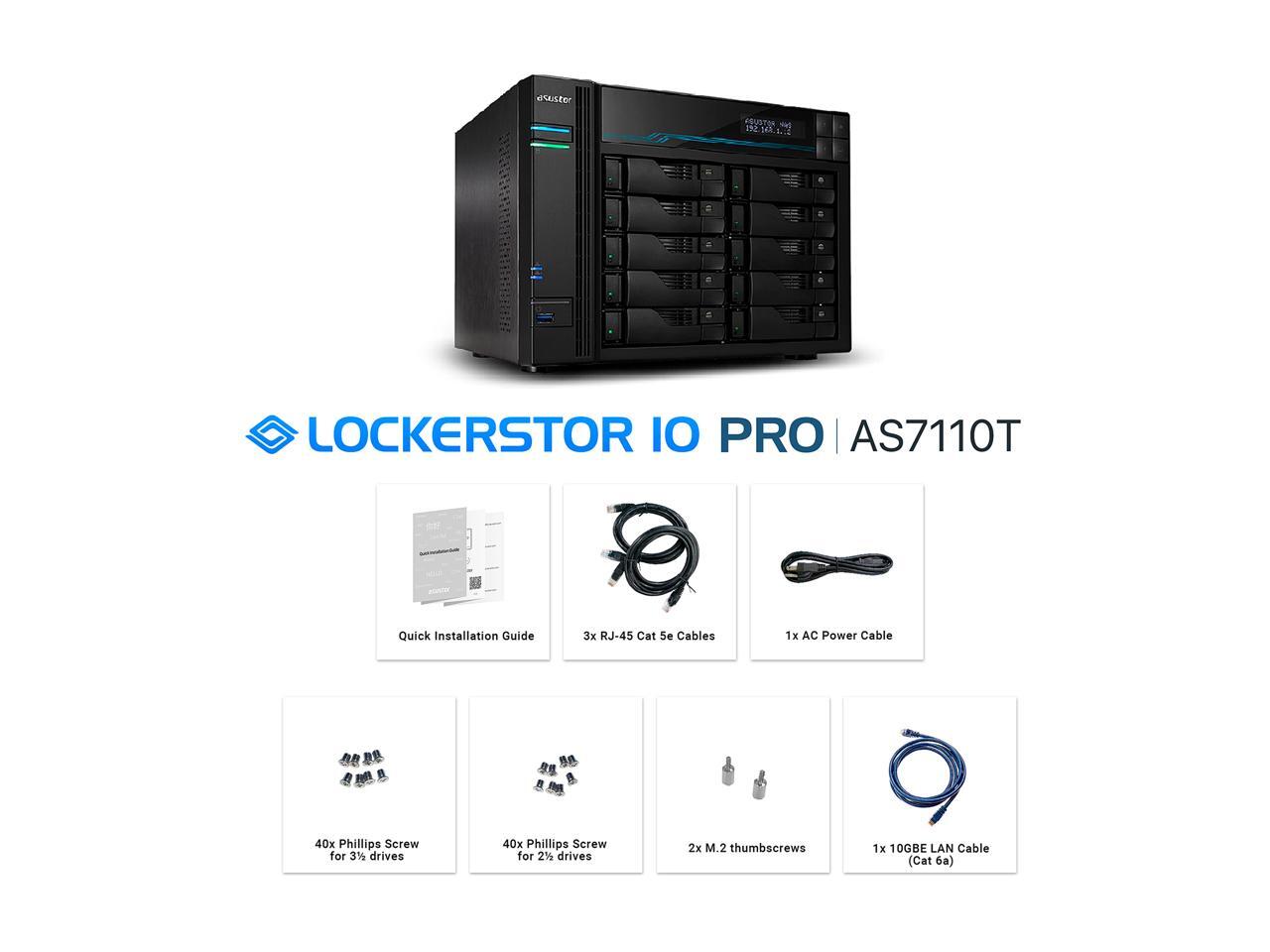 Asustor AS7110T 10 Bay Lockerstor 10 Pro Desktop Enterprise NAS ...