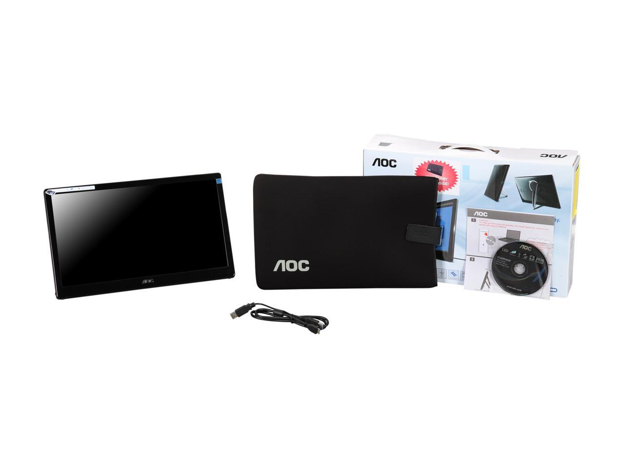 AOC e1659Fwux Full HD USB 3.0 Powered Portable monitor, 1920 x1080, w ...