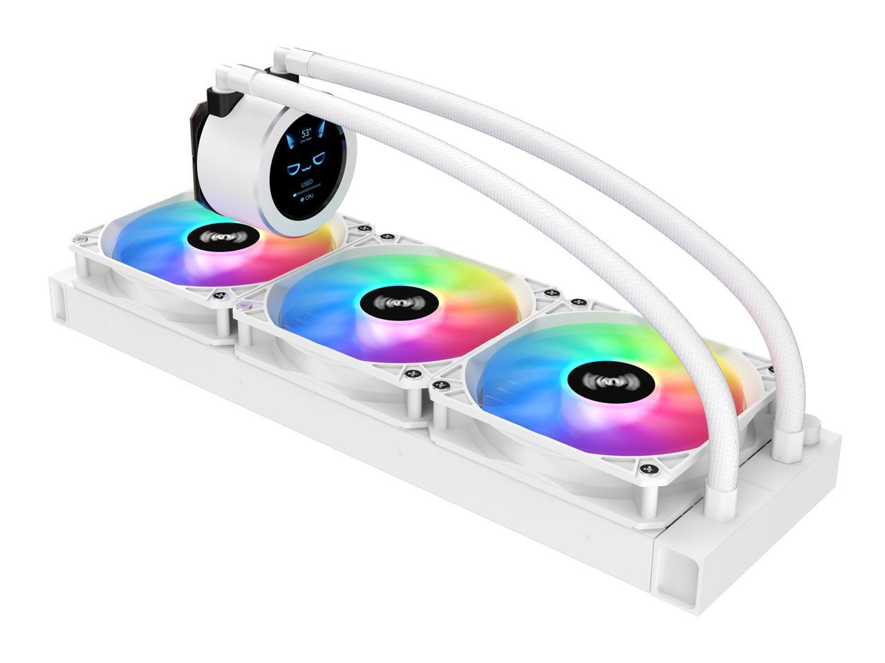 SAMA SM360 Gaming Water Liquid Cooler White 360mm AIO PC CPU Cooler ...