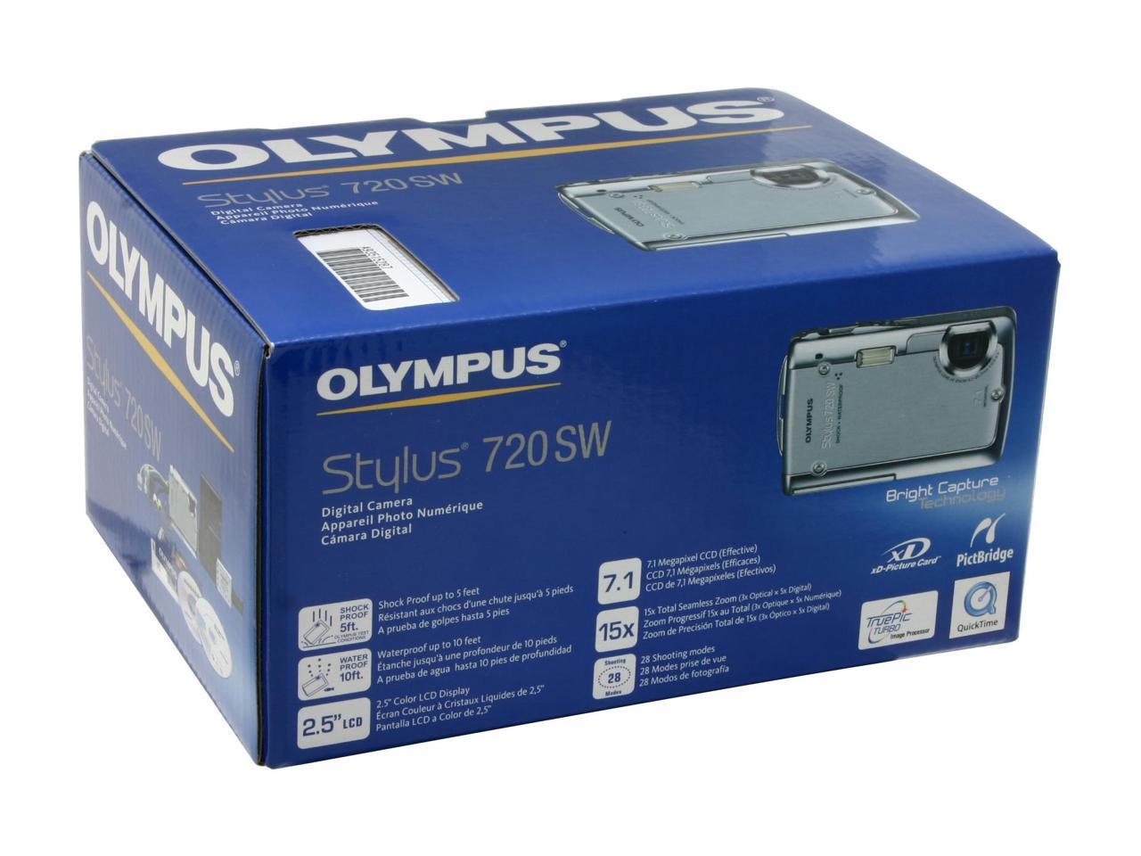 OLYMPUS Stylus 720 SW Silver 7.1 MP Digital Camera w/10 ft. Waterproof ...