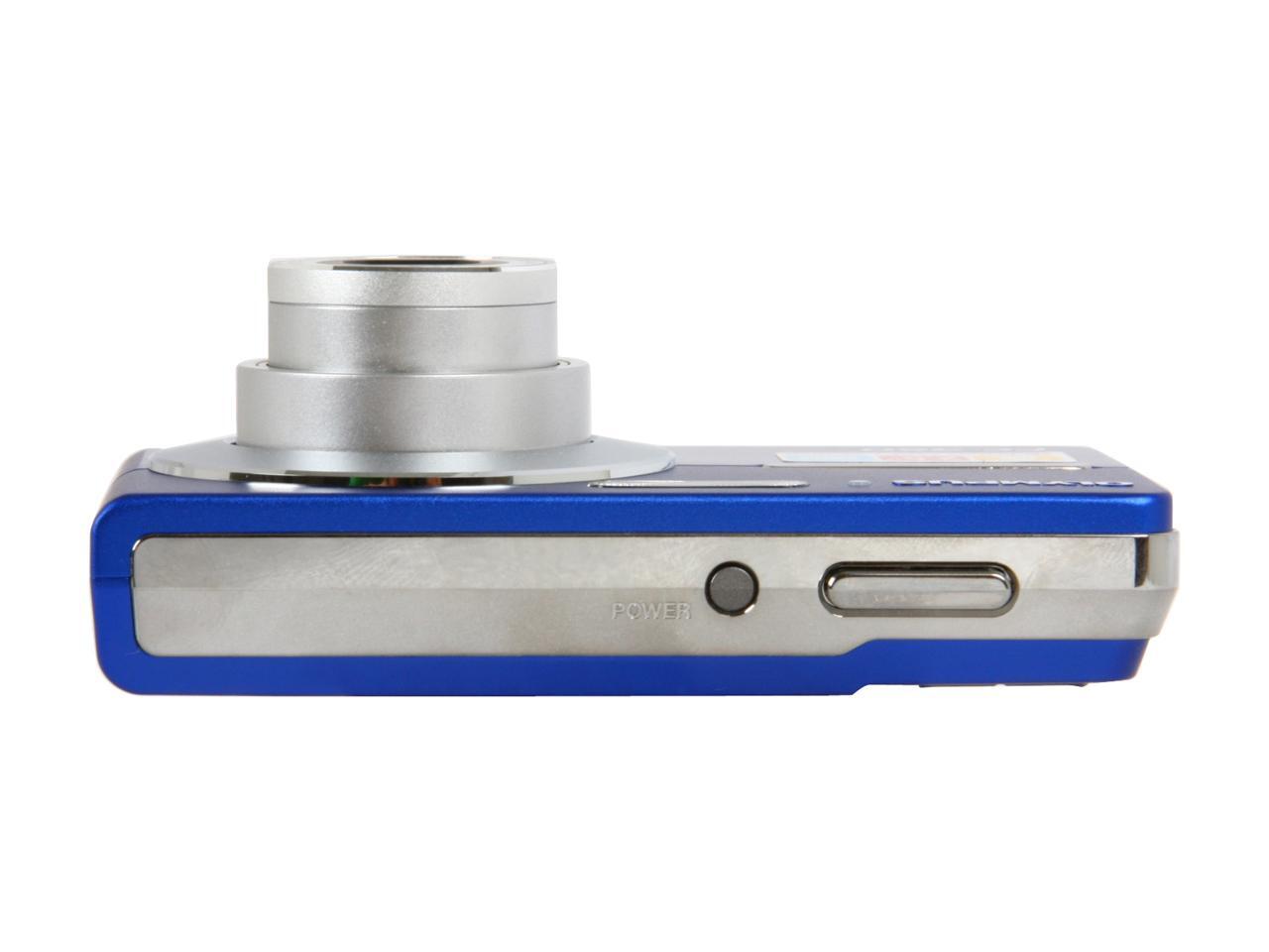 OLYMPUS FE360 Blue 8.0 MP 0.7" Super-Slim All-Metal Body Digital Camera ...