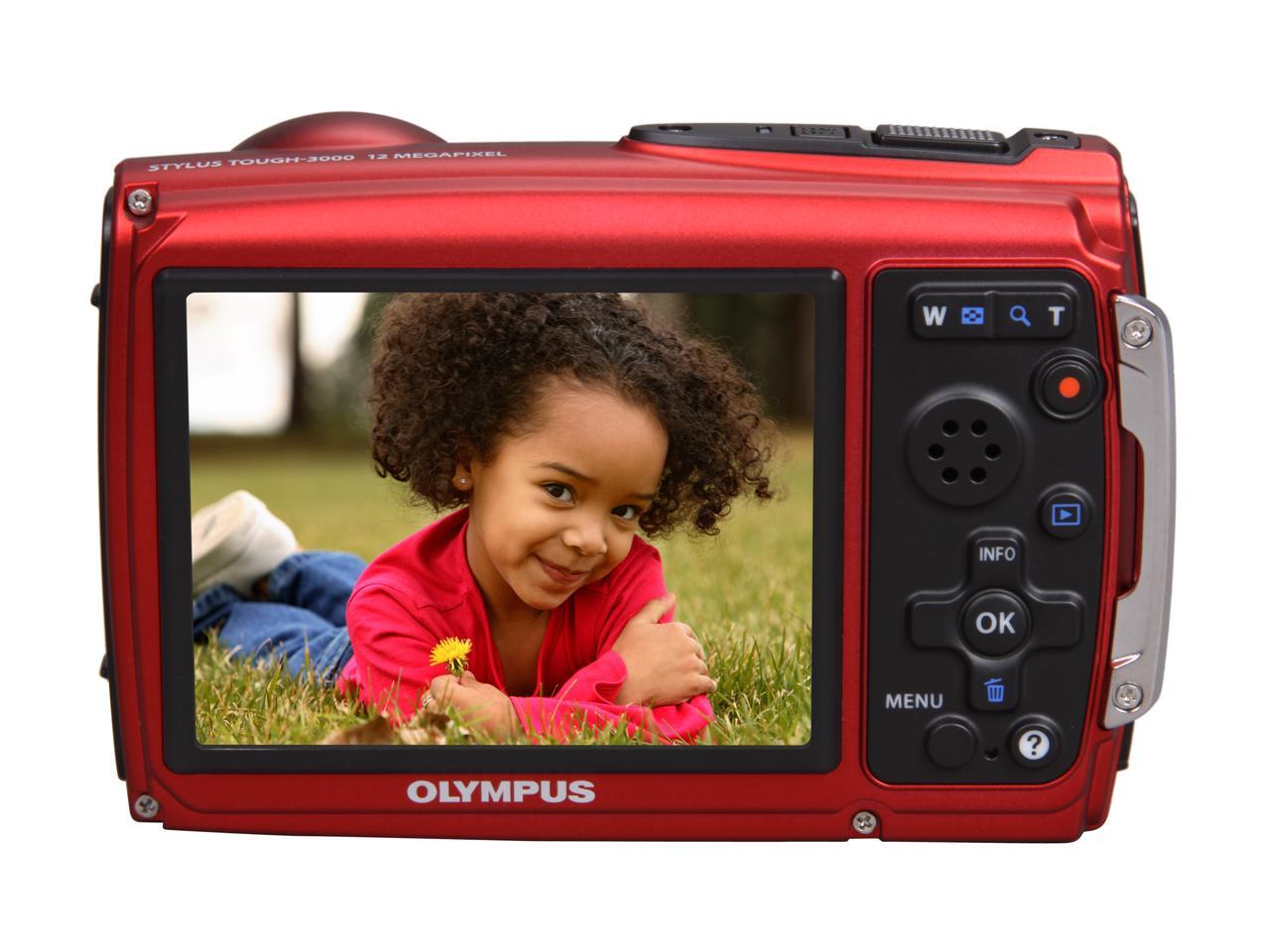 OLYMPUS Stylus Tough 3000 Red 12 MP Waterproof Shockproof 28mm Wide ...