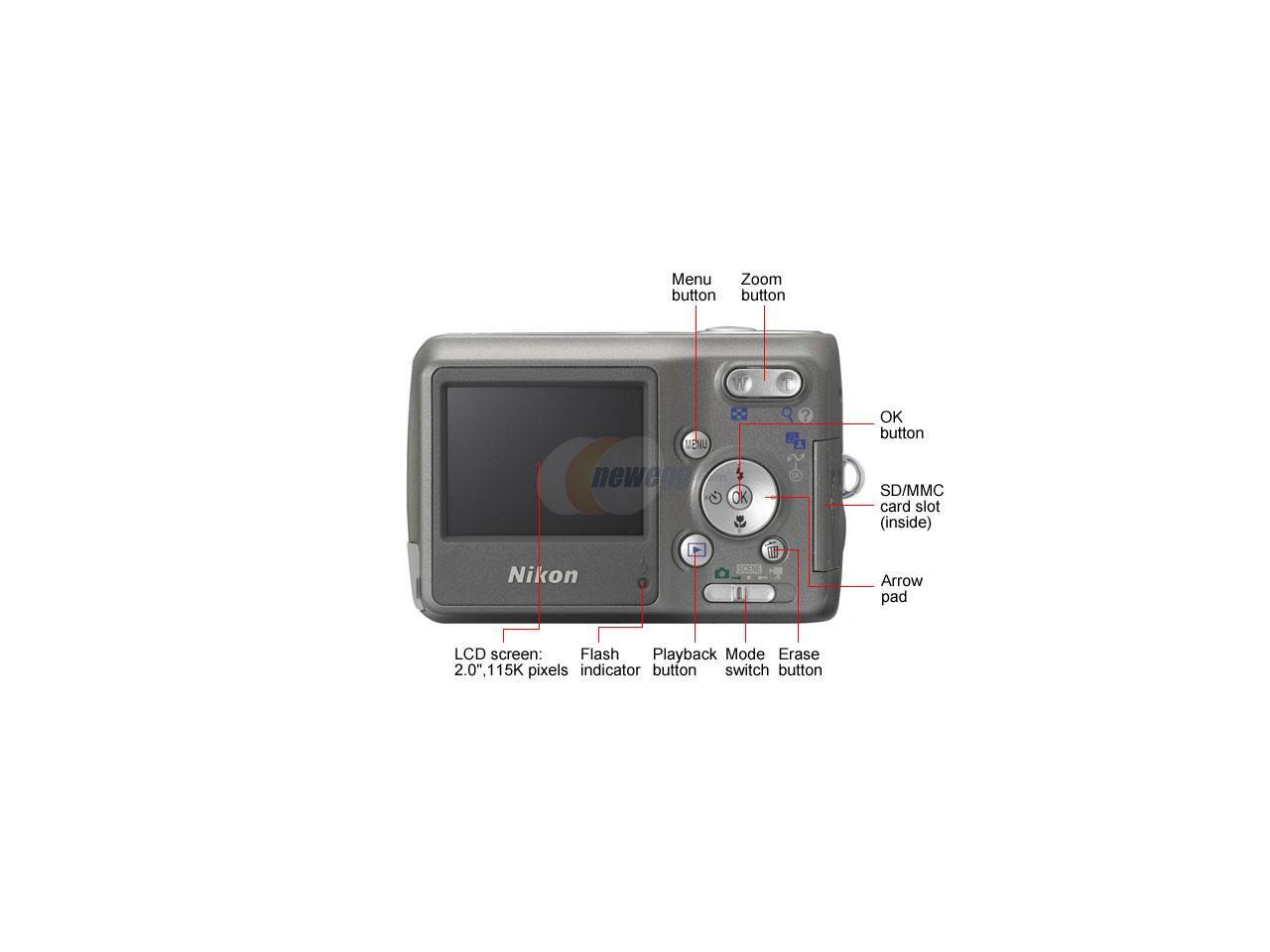 Nikon CoolPix L4 Gray 4.0 MP Digital Camera - Newegg.com