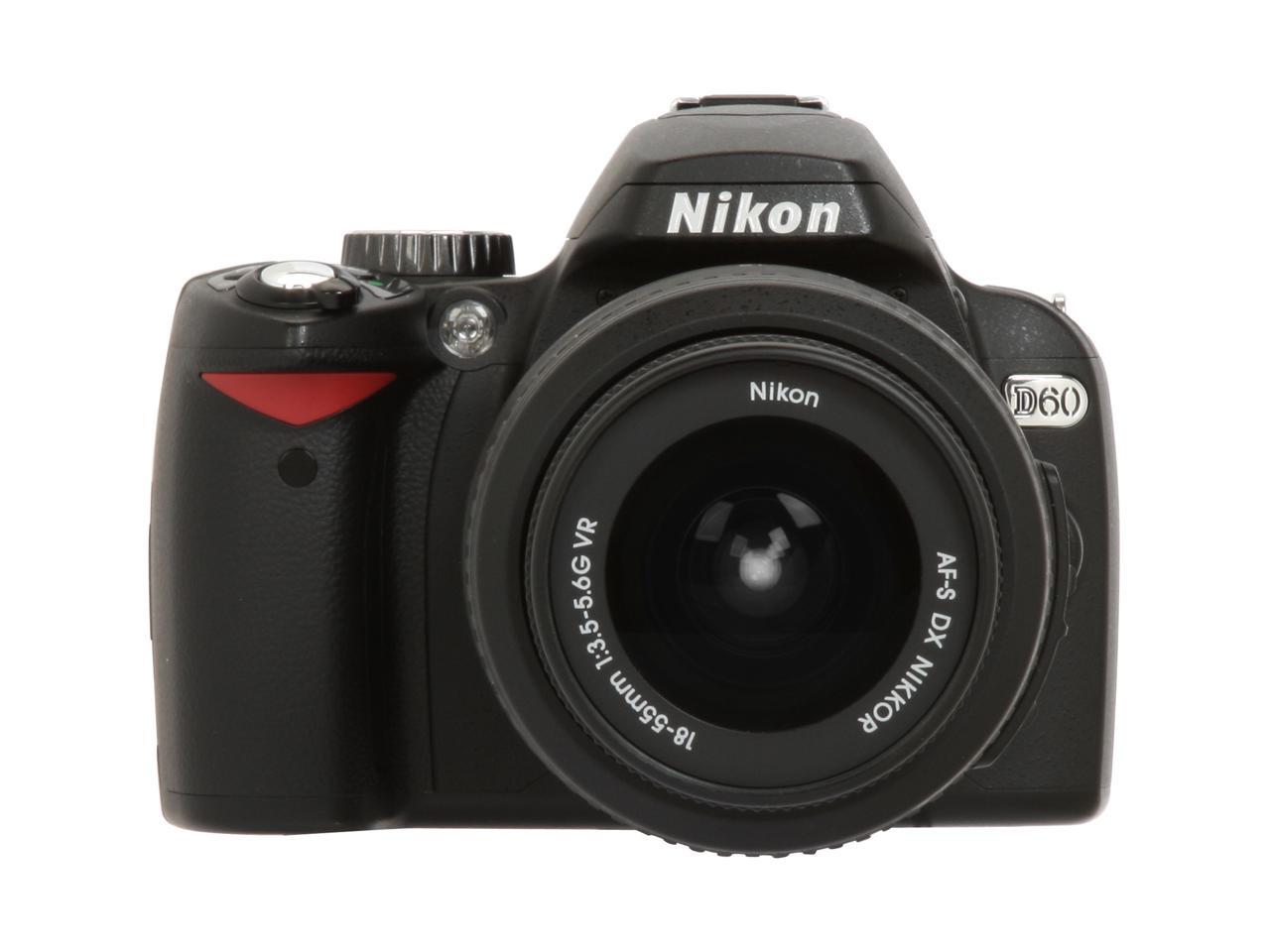 Refurbished: Nikon D60 Black Digital SLR Camera w/AF-S DX NIKKOR 18 ...