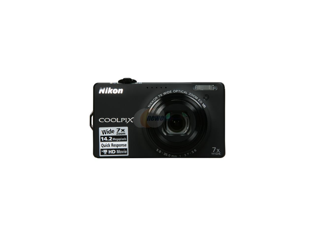 Nikon COOLPIX S6000 Black 14.2 MP 28mm Wide Angle Digital Camera ...