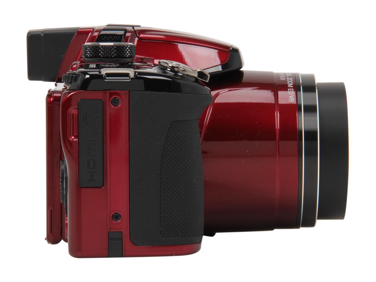 Nikon Coolpix P510 Red 16.1 MP 24mm Wide Angle Digital Camera HDTV ...