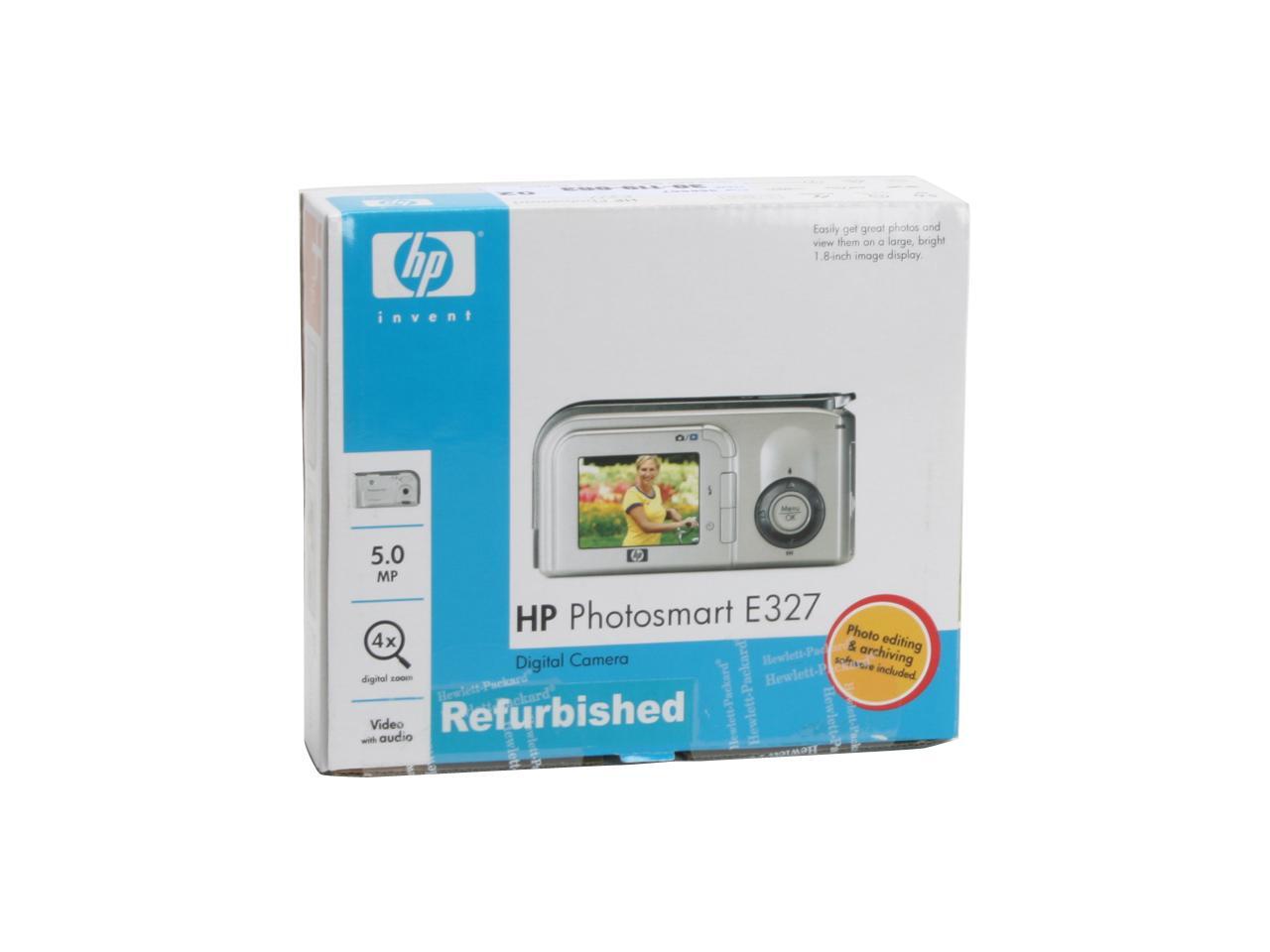 Refurbished: HP Photosmart E327 Silver 5.0 MP Digital Camera - Newegg.com