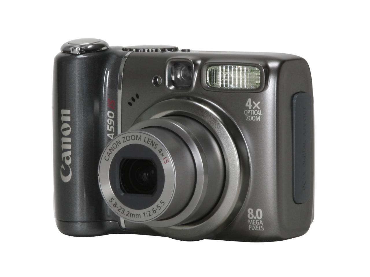 Canon PowerShot A590 IS Black 8.0 MP Digital Camera - Newegg.com