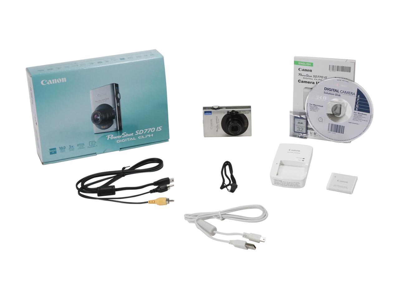 Canon PowerShot SD770 IS Black 10 MP Digital Camera - Newegg.com