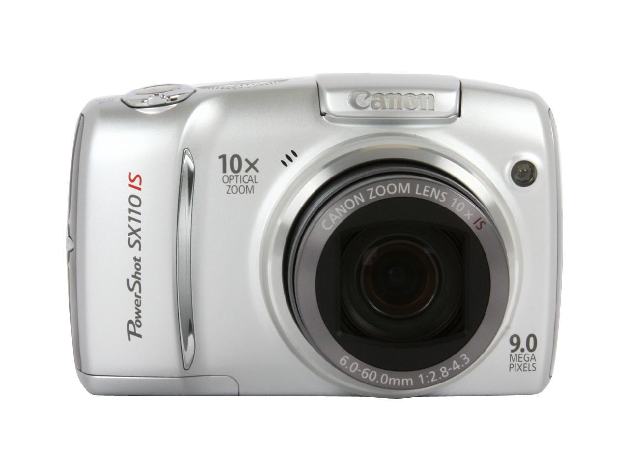 Canon PowerShot SX110 IS Silver 9 MP Digital Camera - Newegg.com