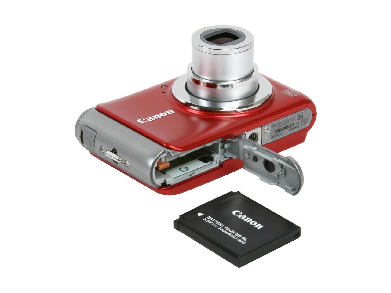 Canon PowerShot A3100 IS Red 12.1 MP Digital Camera - Newegg.com