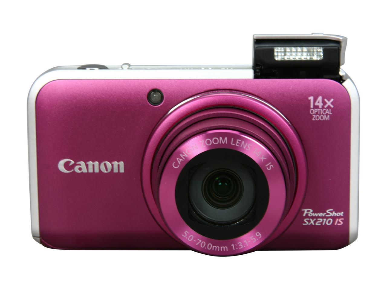 Canon PowerShot SX210 IS Purple 14.1 MP 28mm Wide Angle Digital Camera ...